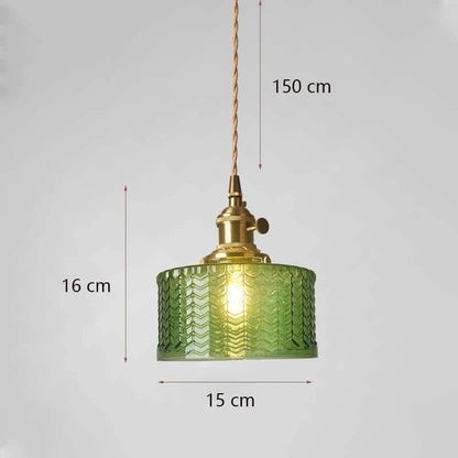 Classic Copper Pendant Lamp: Tinted Glass, Multi-Color
