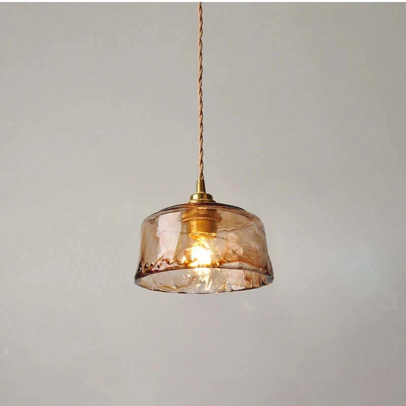 Classic Copper + Tinted Glass Pendant Lamp | Traditional Kitchen Lighting