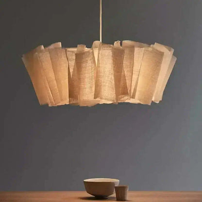Nordic Linen Pleated Pendant Light | Vintage Minimalist Decor