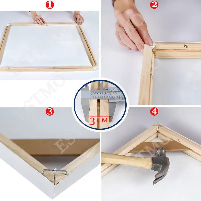 DIY Wooden Canvas Stretcher Frame - Easy assembly.